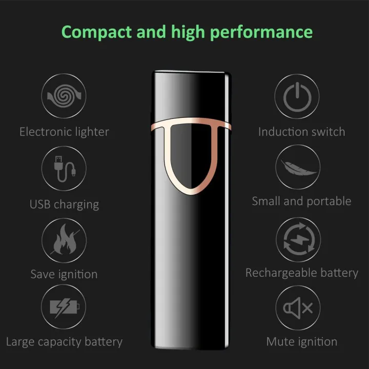 Touch Sensor USB Rechargeable Windproof Flameless Electric Cigarette ...