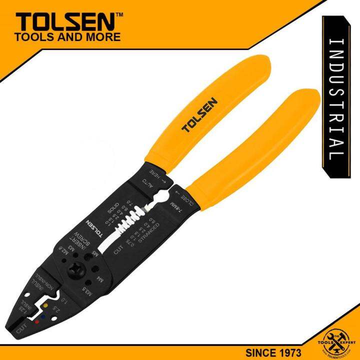 Tolsen Industrial Wire Stripping And Crimping Pliers (215mm, 8.5 ...
