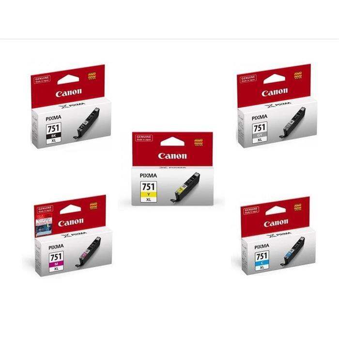 Tinta Canon Pixma 750 PGBK + 751 BK.C.M.Y Original for :ip7270/ip8770 ...