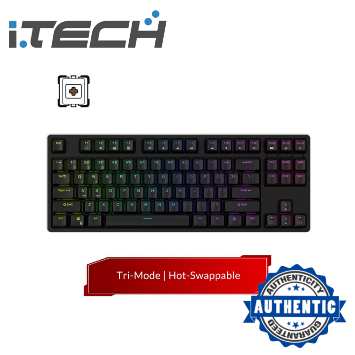 RK Royal Kludge RK87 Tri-Mode 87-Keys TKL Mechanical Gaming Keyboard ...