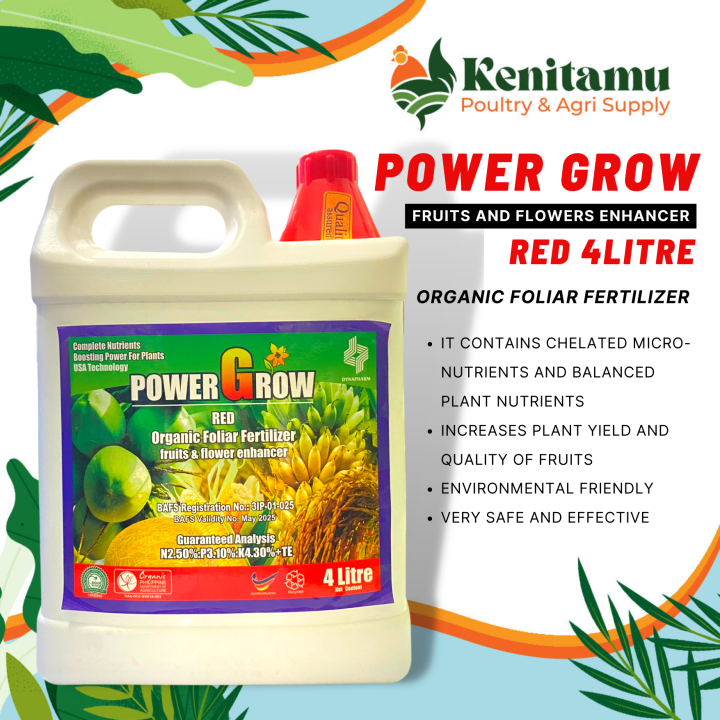 POWER GROW RED (ORGANIC FOLIAR FERTILIZER) flowers and fruits enhancer ...