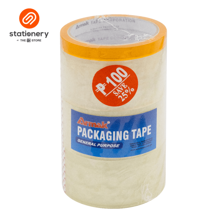 Armak Packaging Tape 3's(48mm x 50mm) with FREE Stationery Tape(12mm ...