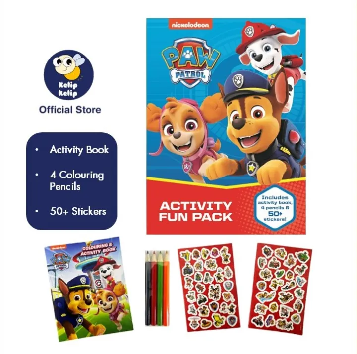 Paw Patrol Activity Book Fun Pack For Kids With Colour Pencils ...