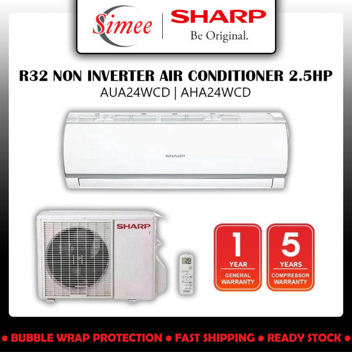 Sharp R32 Non Inverter 2.5HP Air Conditioner AUA24WCD & AHA24WCD | Lazada