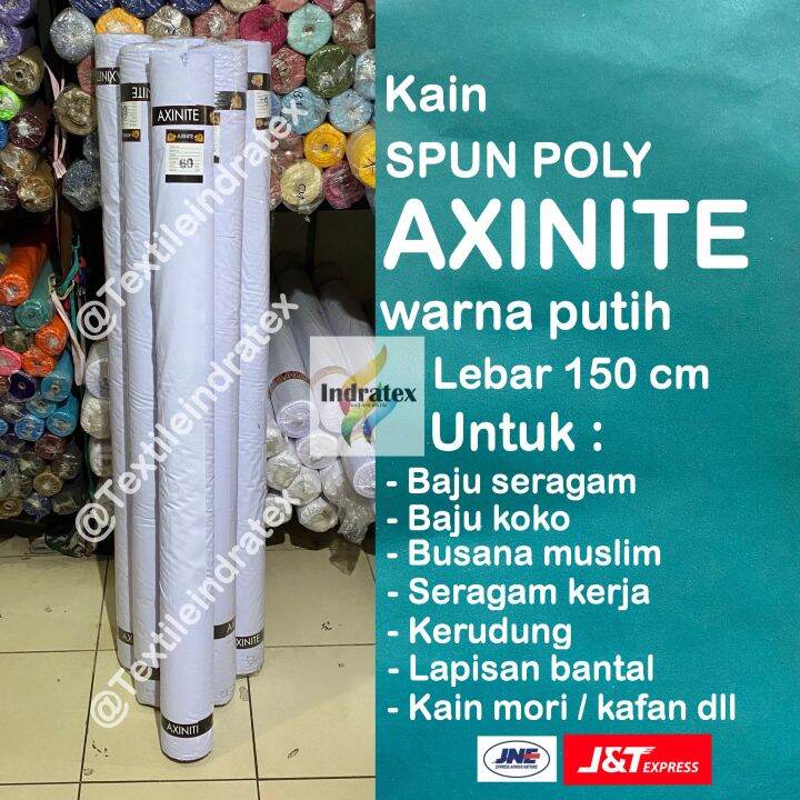 ( per 1 roll ) Kain putih SPUN POLY AXINITE polyester tetoron katun TC ...