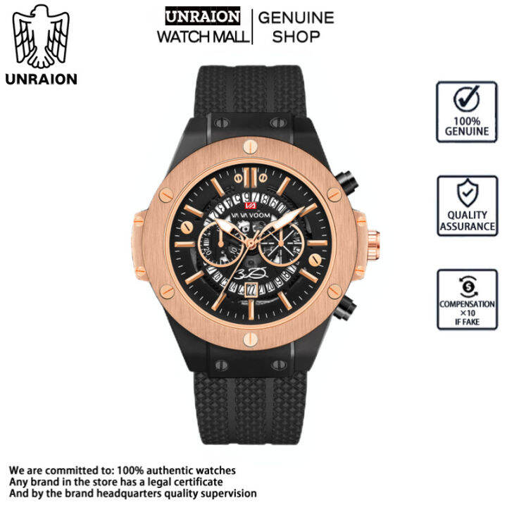 UNRAION jam tangan untuk pria asli kreatif berongga perspektif jendela ...