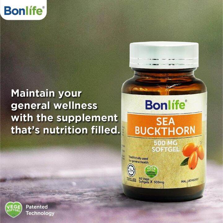 (FAST SHIPPING / NEW STOCK) Bonlife Sea Buckthorn 500mg - 60 capsules ...