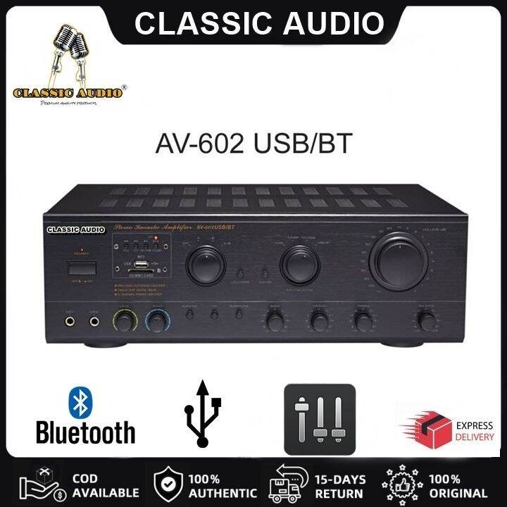 Classic Audio BY AV-602 USB/BT Amplifier Professional Karaoke Stereo ...