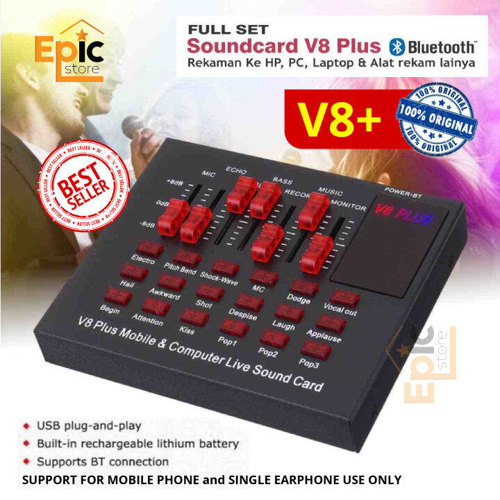 [Original] V8 Plus Bluetooth Audio USB External Soundcard Live ...