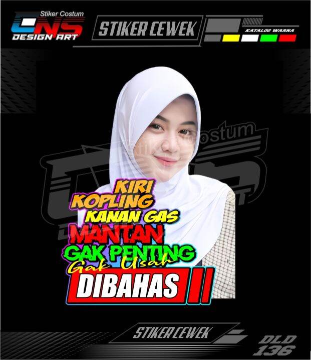 Stiker Cewek Cantik Stiker Vector Hijab Keren Sticker Print Sticker ...