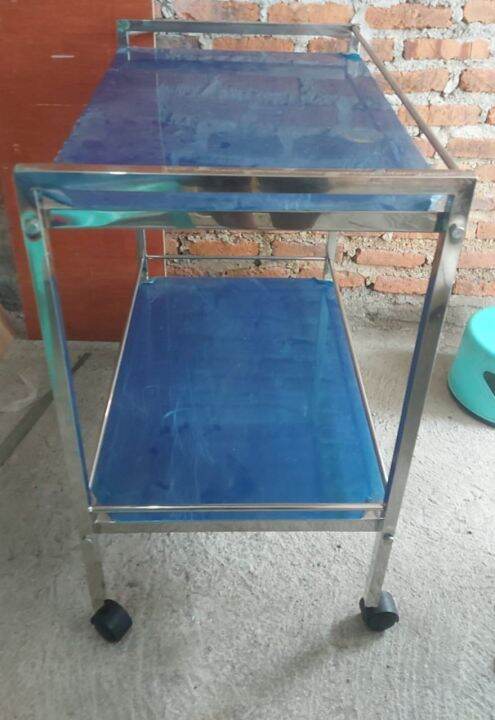 Meja Troli Instrumen 2 Rak Stainless (Model Knockdown) | Lazada Indonesia