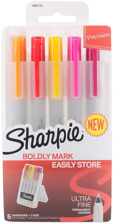 Sharpie Permanent Markers with Storage Case, Ultra Fine Point, Dynamic ...