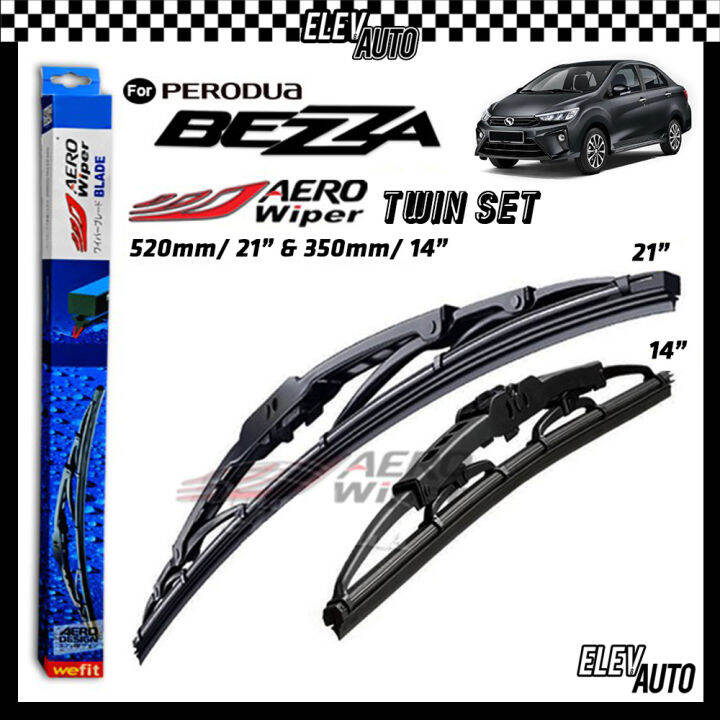 Perodua Bezza AERO Twin Set Wiper Blade VALUE Pack (14"/21") | Lazada