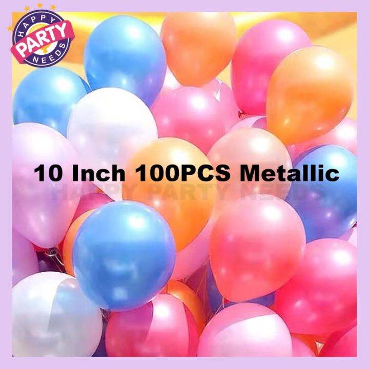 10 Inches 100 PCS Metallic Balloons Thickened Balloon For Decoration ...
