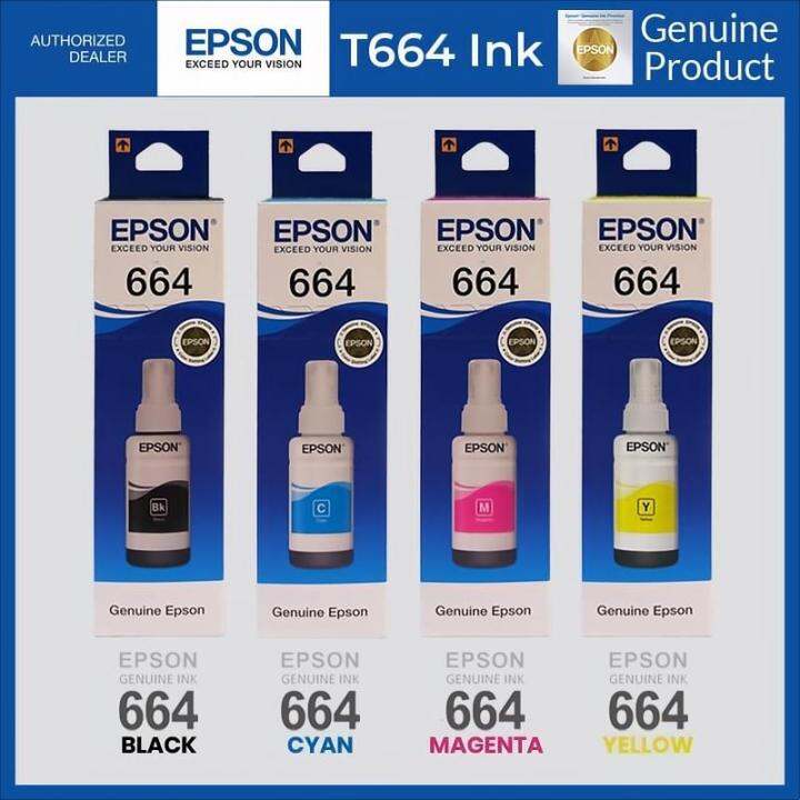 Epson Genuine 664 T664 Ink Bottle 70ml BCYM 4 Colors For L120/L360/L121 ...