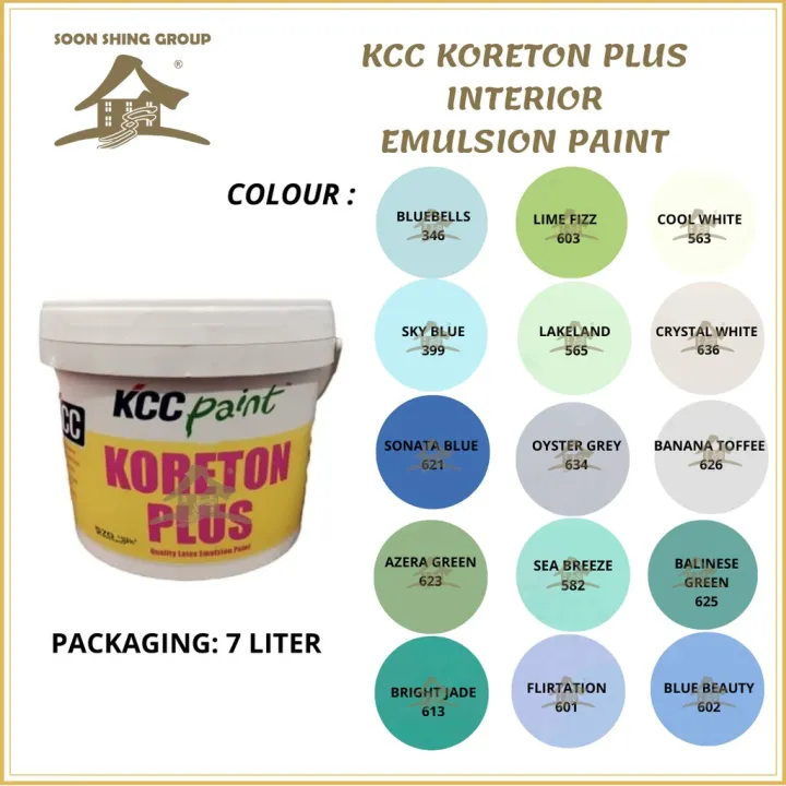 SS521 KCC Koreton Plus Interior Emulsion Paint 7 Litre / Cat Kapur ,Cat Dalam Rumah,Cat Dinding ...