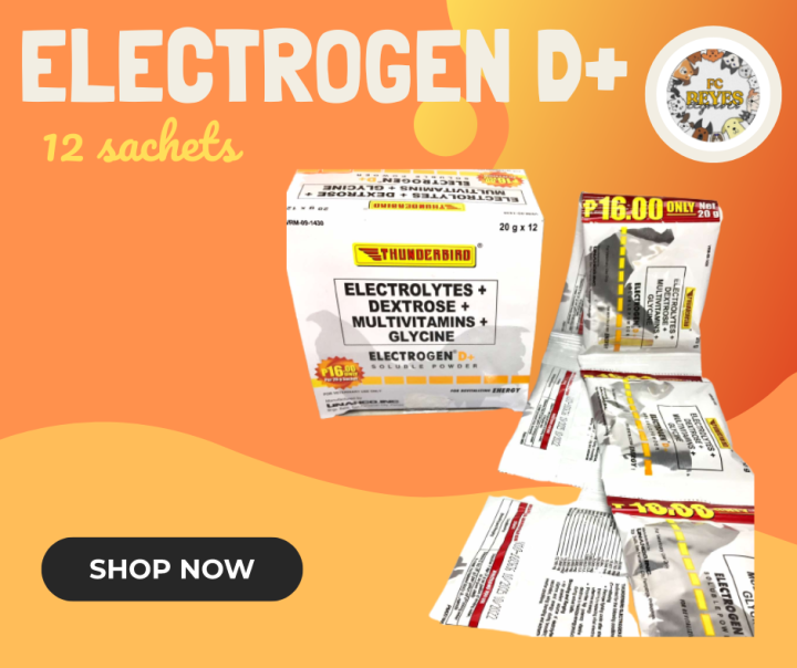 [FC REYES] 12 sachets Electrogen D+ Soluble Powder 20 grams ...