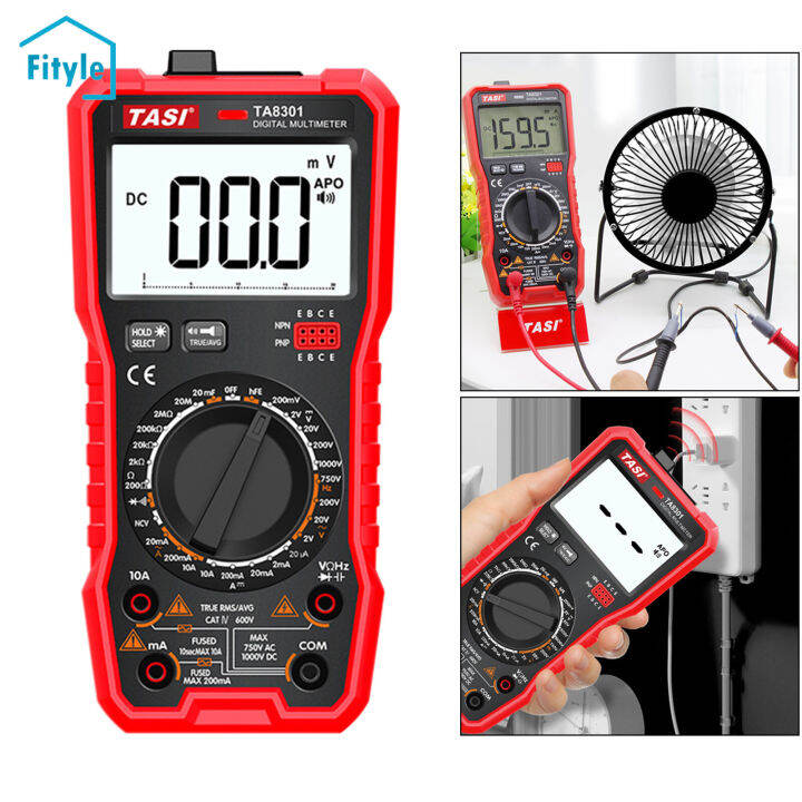 Fityle Digital Multimeter Voltmeter Auto Range Capacitance Diodes Test ...