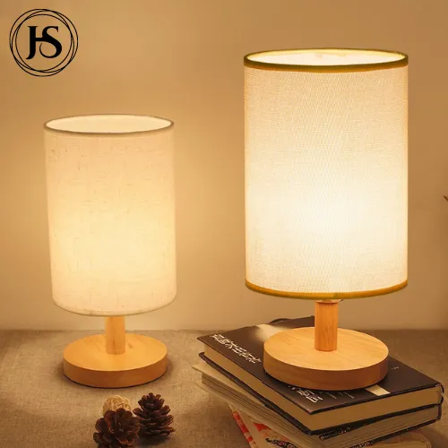 JS Lamp Shade Bedroom Night Light LED Lamp Fabric Art Lamp | Lazada PH