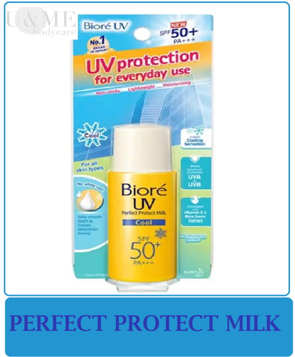 Biore UV Perfect Protect Milk Cool /Moisture SPF50+ PA+++ 25ml | Lazada