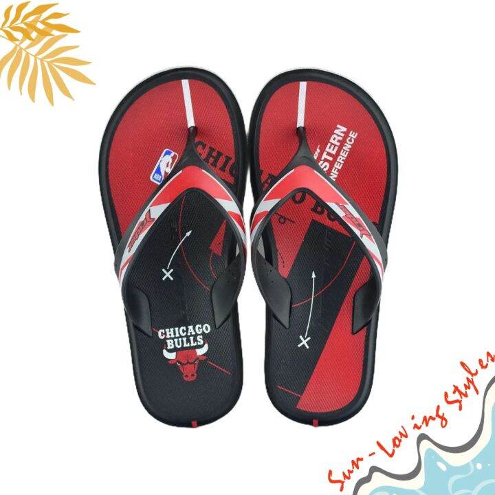 Rider R Line Nba Ad Black Red White Men's Slippers | Lazada PH