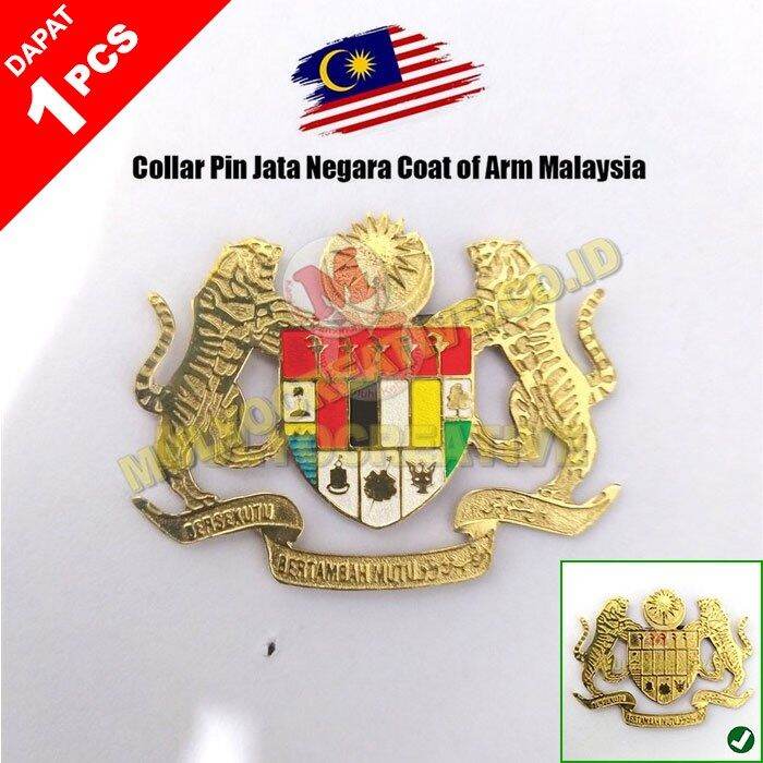 Pin Lambang Jata Malaysia Logam Kuningan - Collar Pin Jata Negara Coat ...