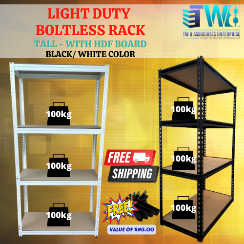 😍150cm HEIGHT😍Light Duty Boltless Rack Rak Besi Store Multipurpose Rack ...