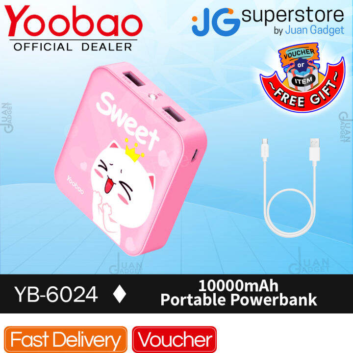 Yoobao M4 10000mAh Cute Compact Portable Powerbank with Flashight, Dual ...