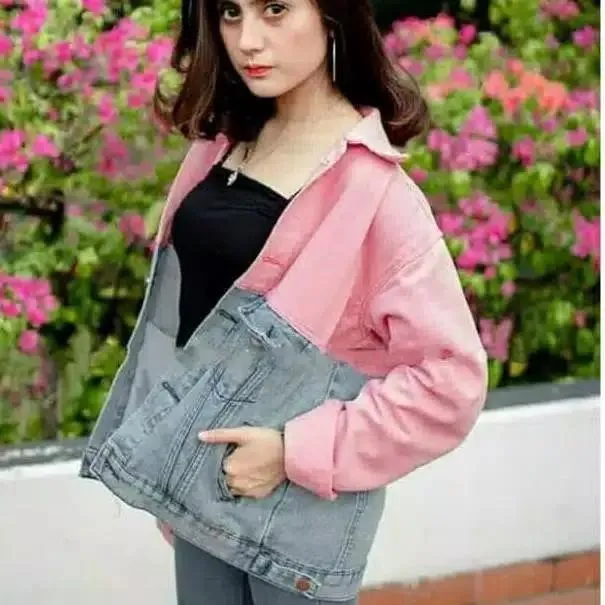 Jaket Twotone Kombinasi Jeans /Jacket Denim Two Tone / jaket Combinasi ...