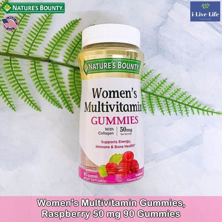 กัมมี่วิตามินรวม สำหรับผู้หญิง Women's Multivitamin Gummies, Raspberry ...