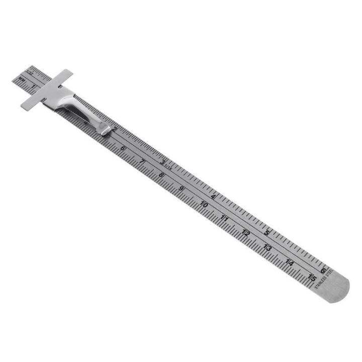 6" Stainless Steel Pocket Rule Handy Ruler with inch 1/32” mm/metric ...