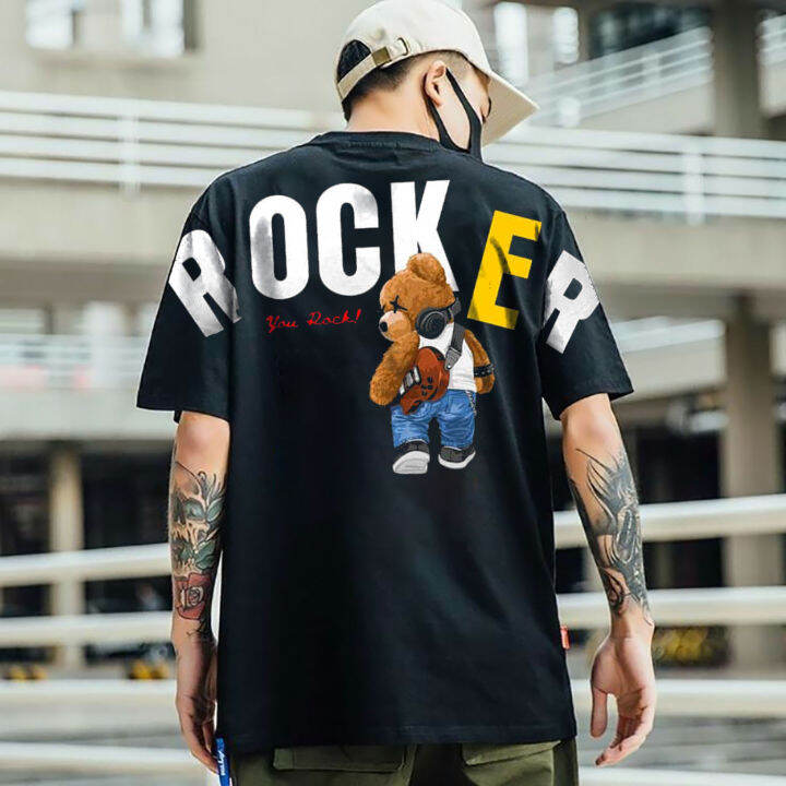 KAOS T-SHIRT KAOS MOTIF PANDA ROCKER / KAOS BONEKA BERUANG TULISAN ...