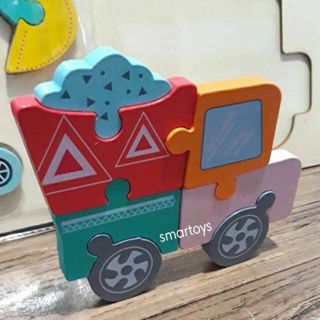 Puzzle kayu tebal 3D wooden jigsaw puzzle | Lazada Indonesia