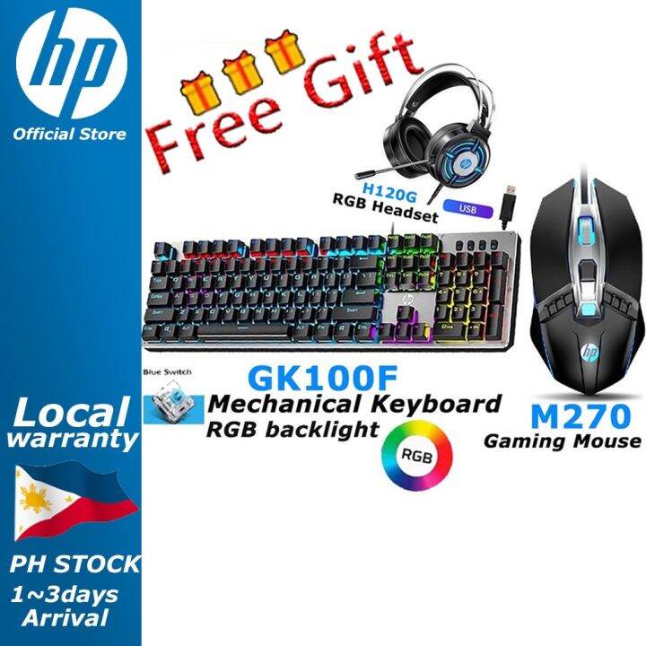 【Ready Stock】 COD# HP GK100F Beast Blue switch mechanical keyboard HP ...