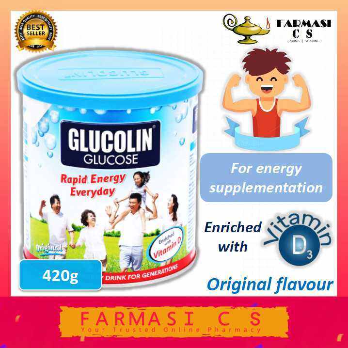 Glucolin Glucose 420g ( ORIGINAL flavour ) EXP:07/2025 [ With Vitamin ...