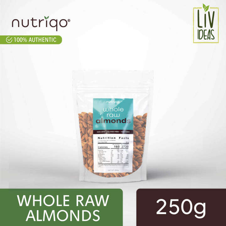 [SALE] Nutriqo Whole Raw Almonds 250g (Non-GMO, Vegan, Gluten-Free ...