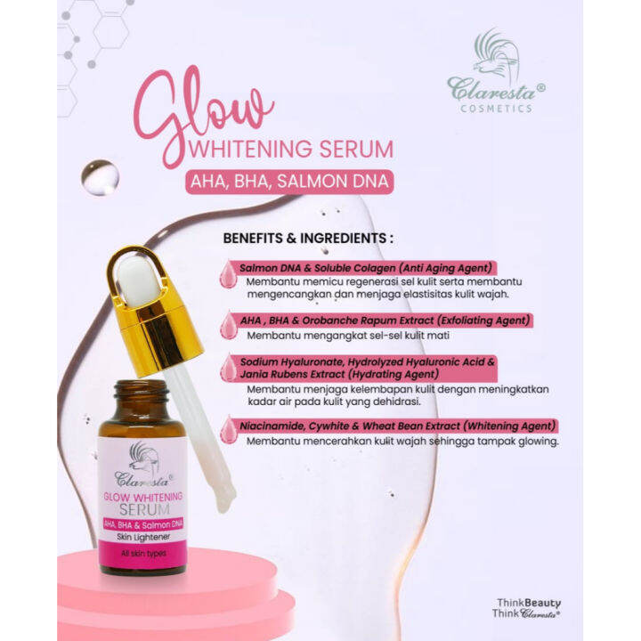 Claresta Glow Whitening Serum Aha Bha Salmon DNA | Lazada Indonesia