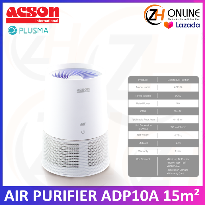 ACSON ADP10A 15m² DESKTOP AIR PURIFIER 5V USB | Lazada