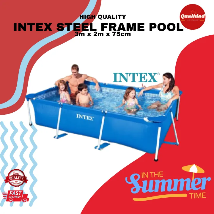 Intex Steel Frame Pool 3m x 2m x 75cm bracket pool quality pool indoor ...