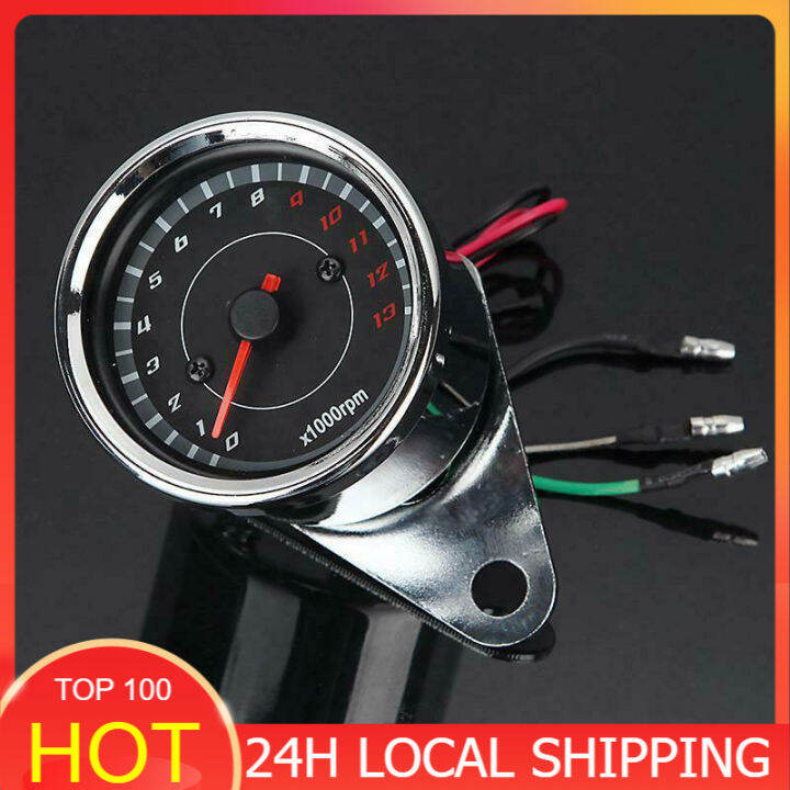 LED Electronic Custom Mini Tachometer Motorcycle Tachometer 12V ...