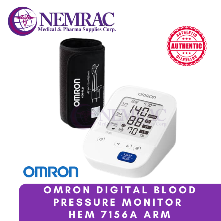 Omron Automatic Blood Pressure Monitor Arm Type with FREE Adaptor HEM-7156A with 5 year warranty ...