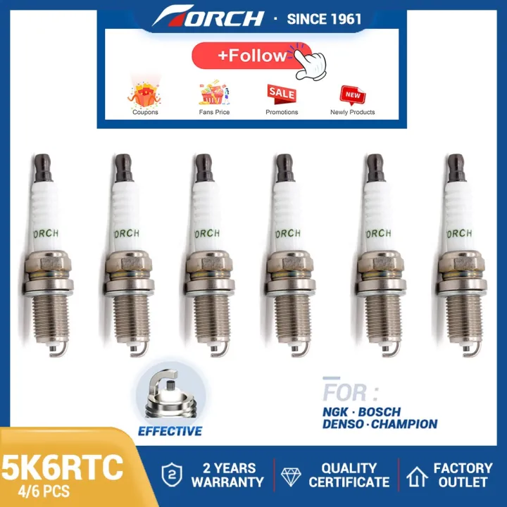 Lots Alternative Torch Spark Plugs 5K6RTC Replacement Candle BCPR6ES ...