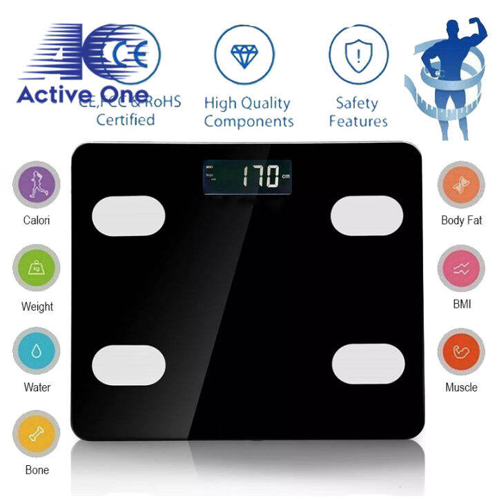 ACTIVEONE Digital Body Fat Analyse Scale BMI Healthy Body Scale ...