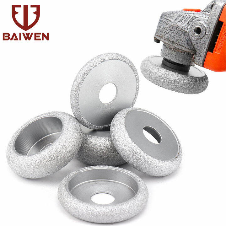 BAI WEN 3 inch Brazed Diamond Grinding Wheel Roman Column Slotted Stone ...
