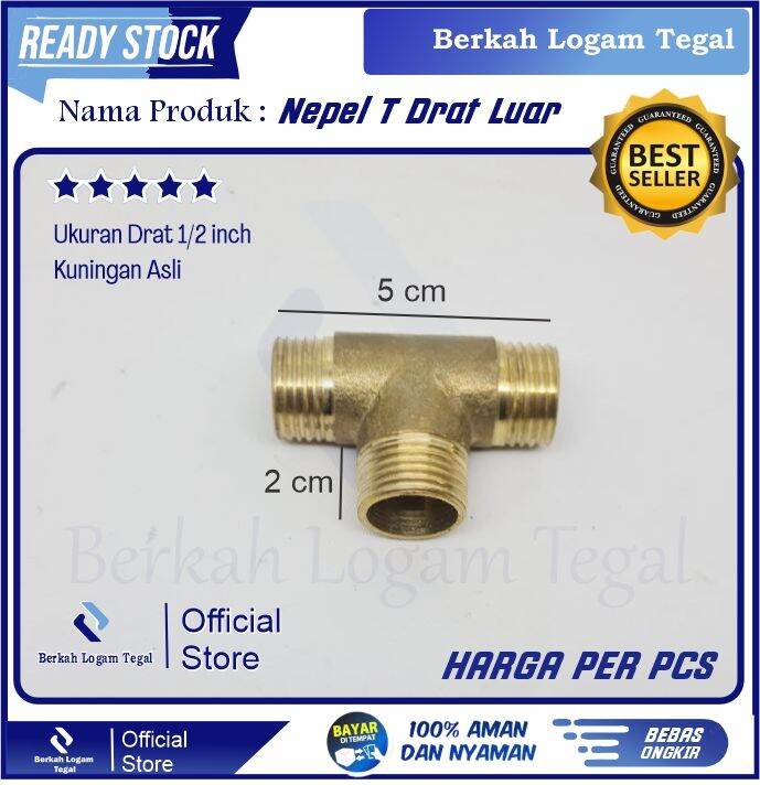 Tee Drat Luar 1/2 inch Sambungan T Drat Luar 1/2 Kuningan Grosir | Lazada Indonesia