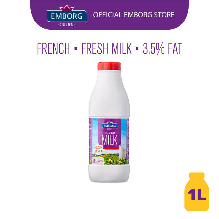 EMBORG Fresh Full Cream Milk 1L [Expiration: February 3, 2023] | Lazada PH