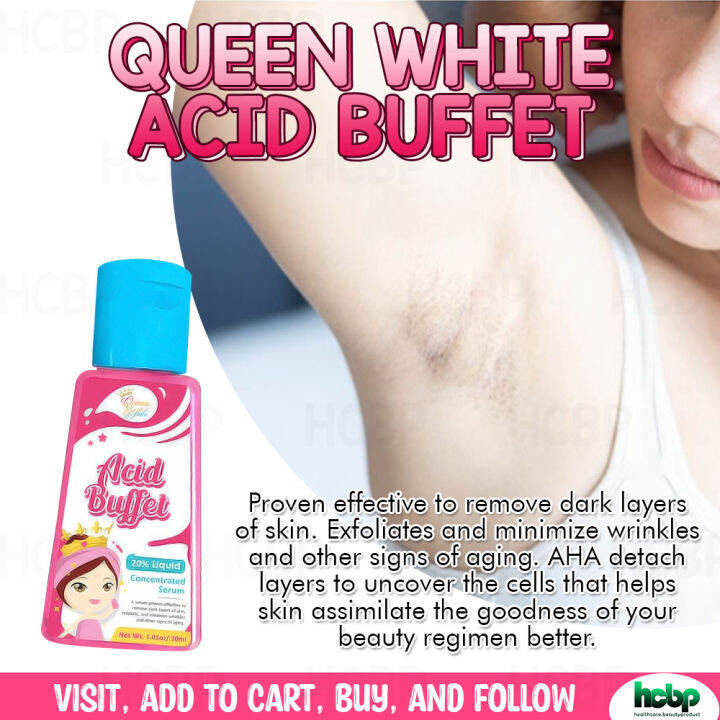 Queen White Acid Buffet AHA/BHA Serum Darkspot, Dark Areas, Whitening ...