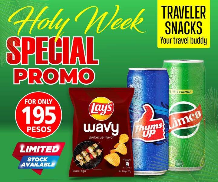 Holy Week Special Promo Traveler Snack, thums up, Limca & Lay | Lazada PH