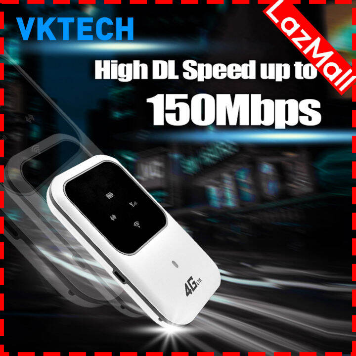 [Vktech] 4G LTE Mobile Broadband Wireless Router Hotspot SIM Unlocked WiFi Modem | Lazada PH