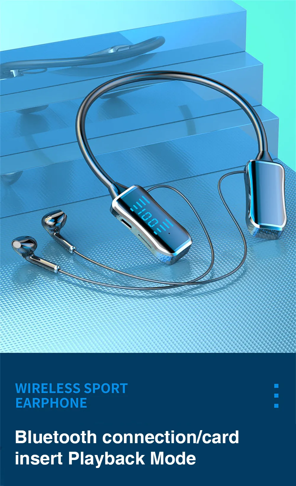 New Bluetooth Necklace Sports Wireless Headset